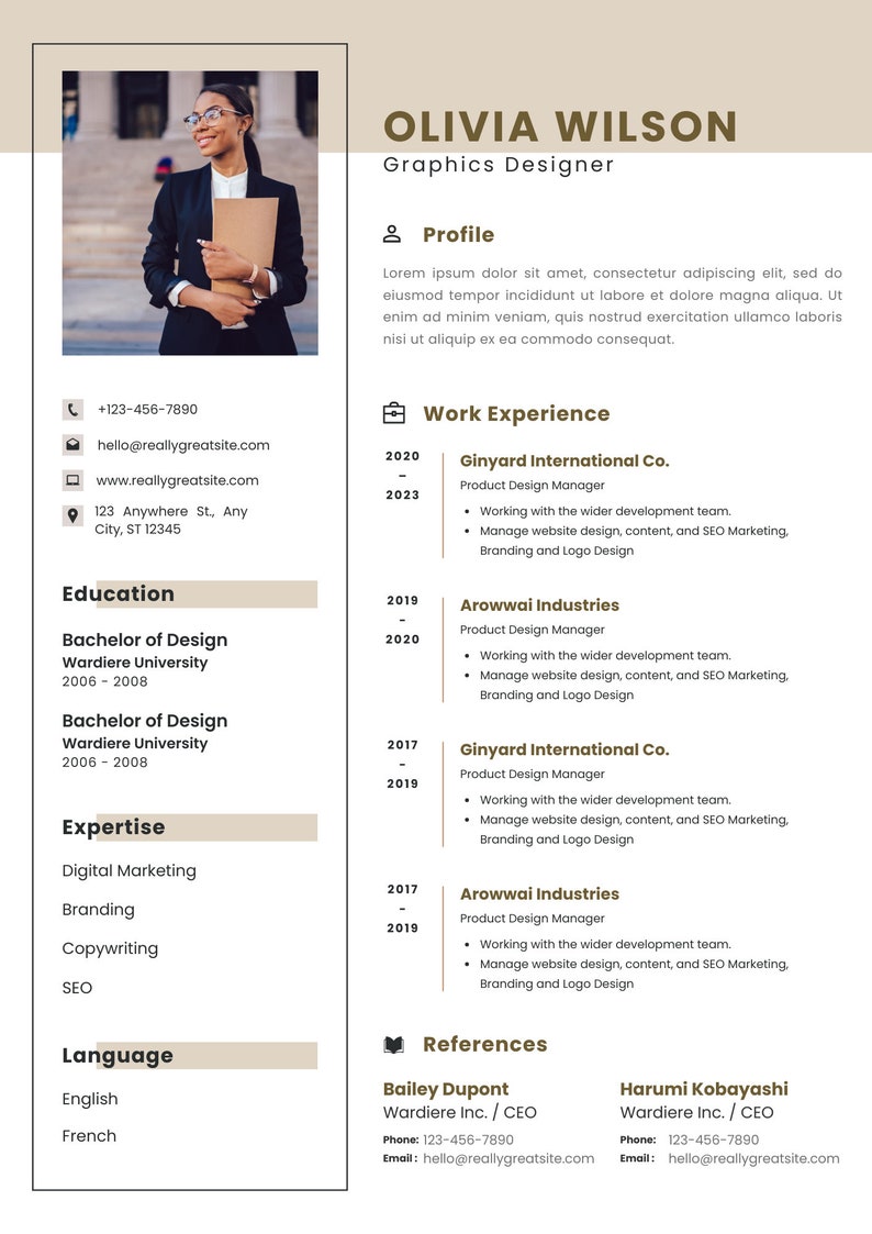 Minimalistic Aesthetic Professional CV Template - Etsy