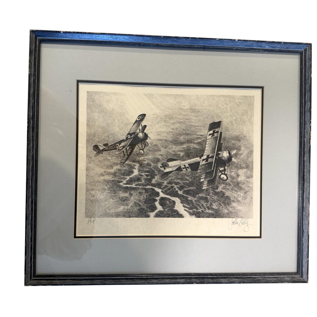 WWI Biplane Combat Art SIGNED Artist Proof Sketch John Kelly - Etsy