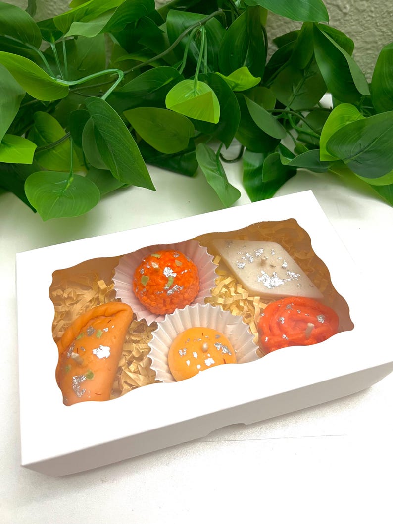 Indian Sweets Candles: Diwali Mithai Gift Box, USA Made - Etsy