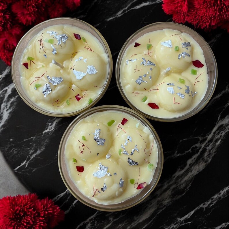 Rasmalai Candle 1 Bowl: Vanilla Scented Indian Mithai, Diwali Gift, USA ...