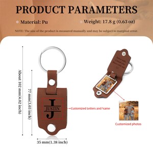Personalized Mens Leather Photo Keychain,custom Picture Keychain ...