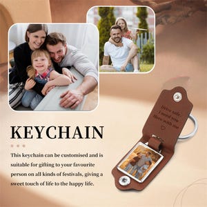 Personalized Mens Leather Photo Keychain,custom Picture Keychain ...