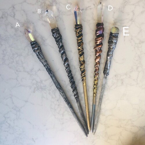 Witch Fairy Wands Wand Crystal Black and Pastel Magic Wand - Etsy