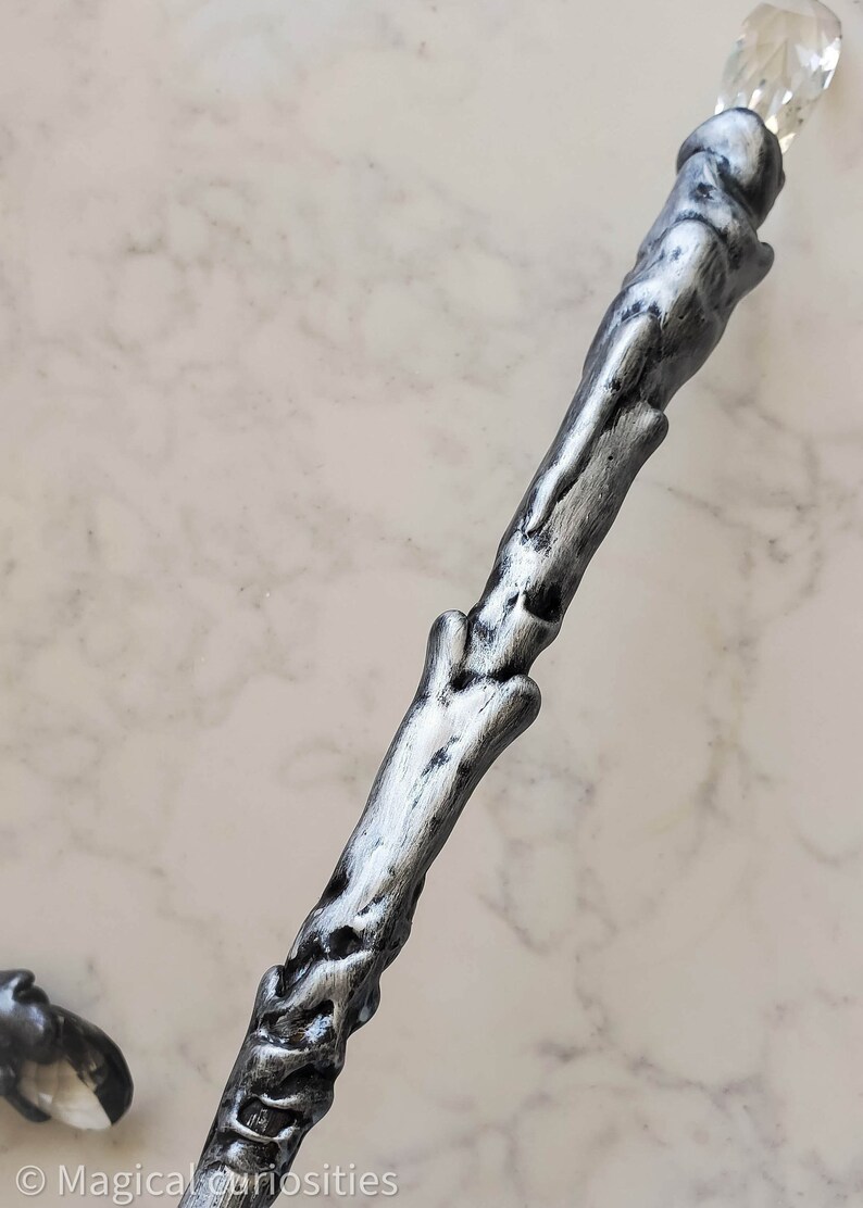 Crystal Drip Wand Silver Wand Crystal Wand Witch Wand | Etsy