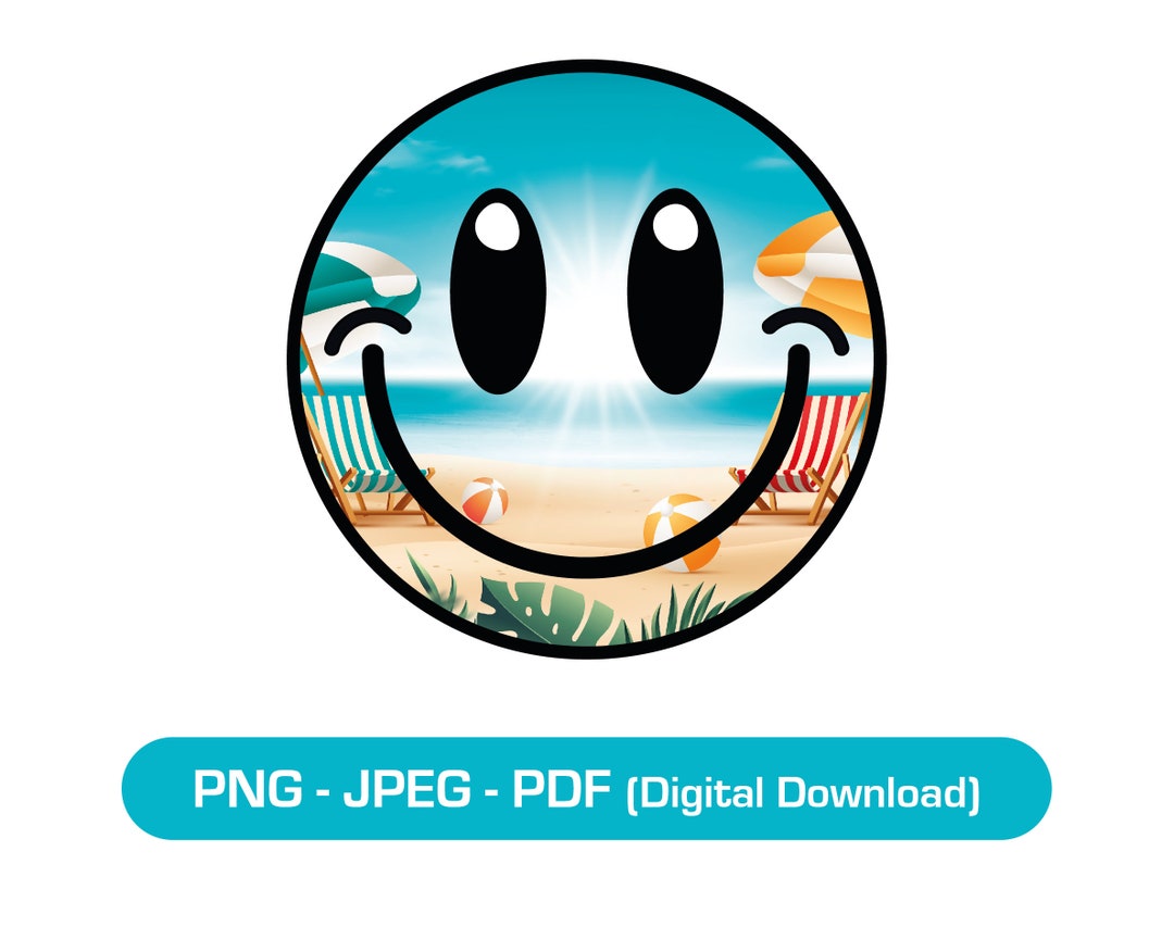 Happy Summer PNG, Summer Fun Smile PNG, Sunny Smile PDF, Beach Smile ...