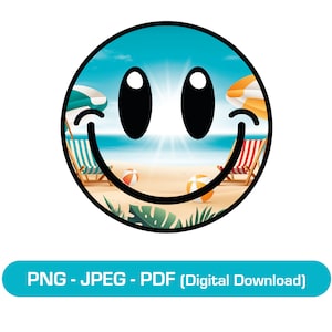 Happy Summer PNG, Summer Fun Smile PNG, Sunny Smile PDF, Beach Smile ...