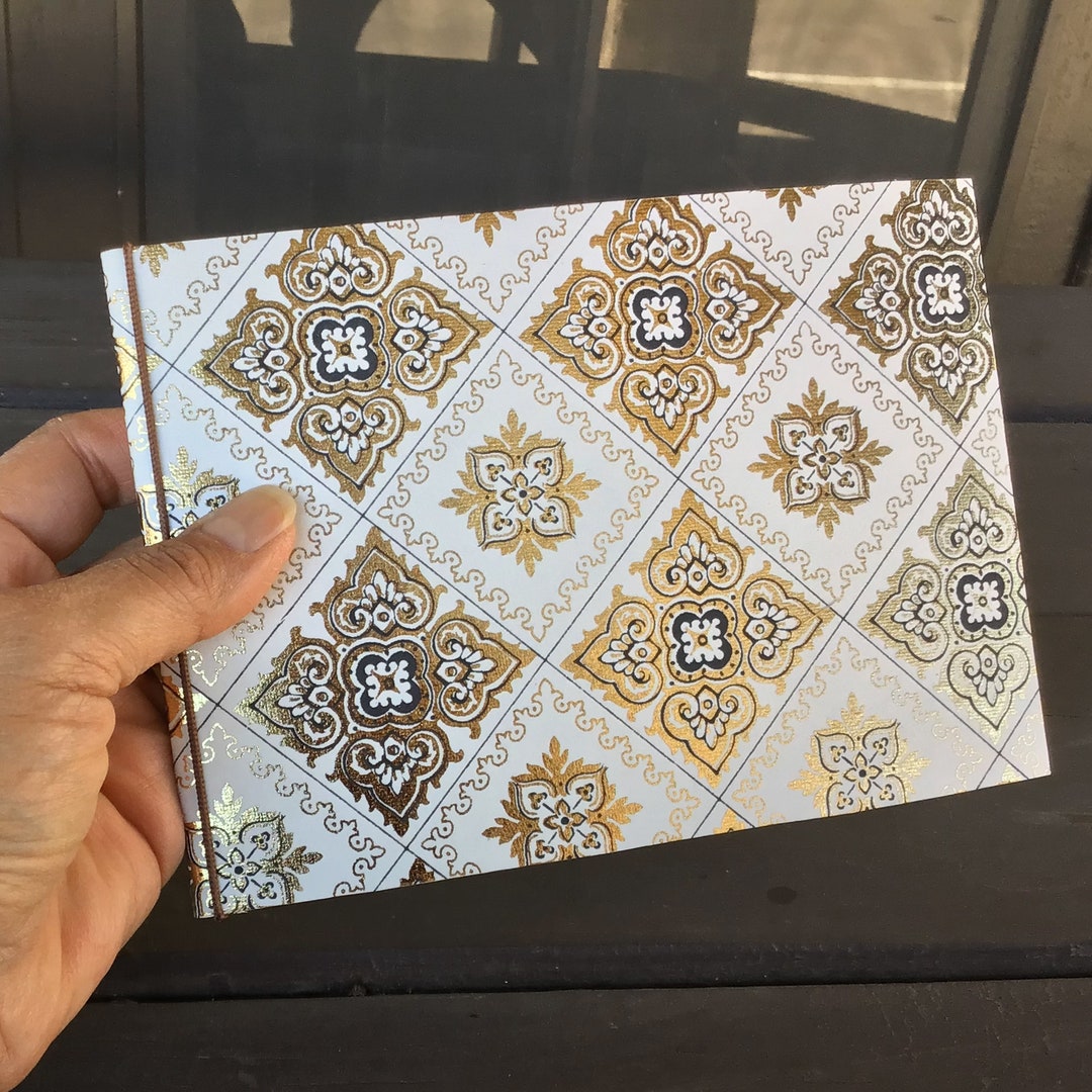 Mini Photo Album: Gold Tile Handmade Paper, Holds 12 Photos - Etsy