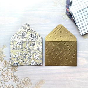 Set of 6 Mini Envelopes, Gold, Light Blue, Silver Glitter, Plaid, Black ...