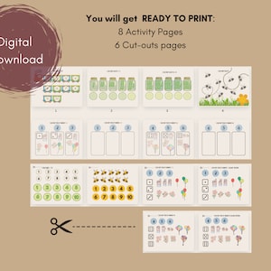 Printable Busy Book, Counting Matching Sorting Numbers Activity ...