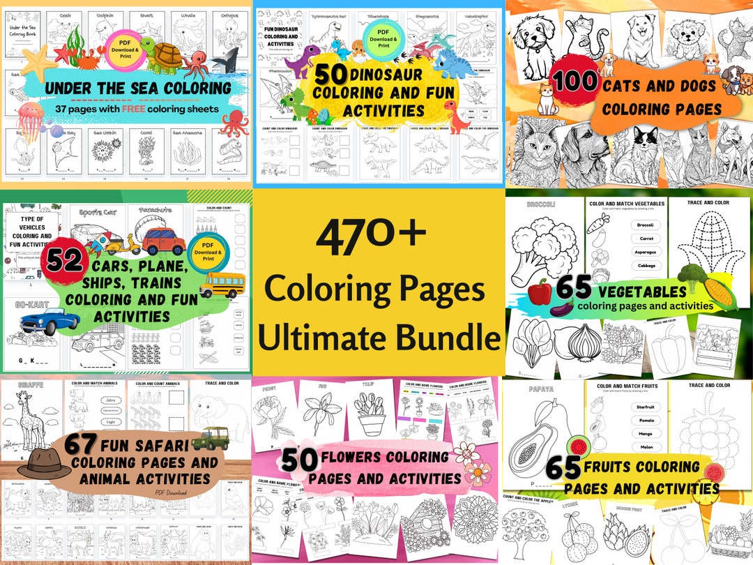 Ultimate Bundle Printable Coloring Pages for Kids, Toddlers, Preschool ...