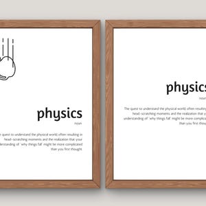 Printable Set of 8 Funny Minimalist Science Chemistry Biology Physics ...