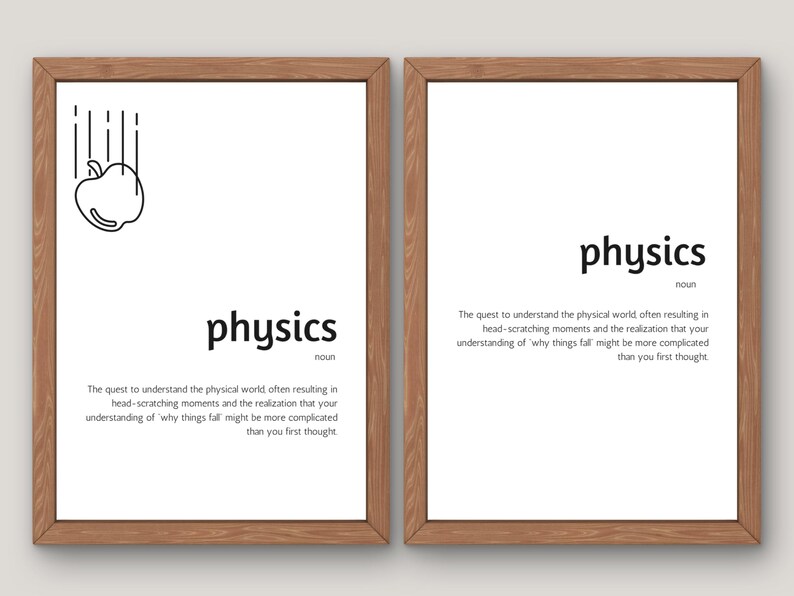 Printable Set of 8 Funny Minimalist Science Chemistry Biology Physics ...