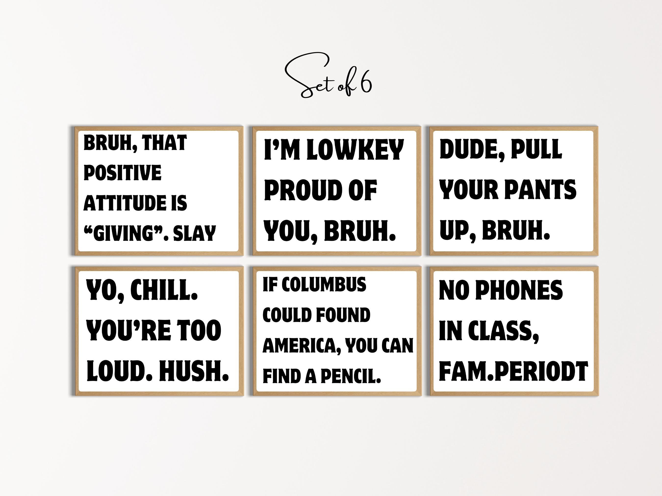 Set of 6 Printable Fun Classroom Signs for Classroom Decoration ...