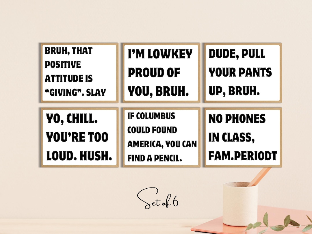 Set of 6 Printable Fun Classroom Signs for Classroom Decoration ...