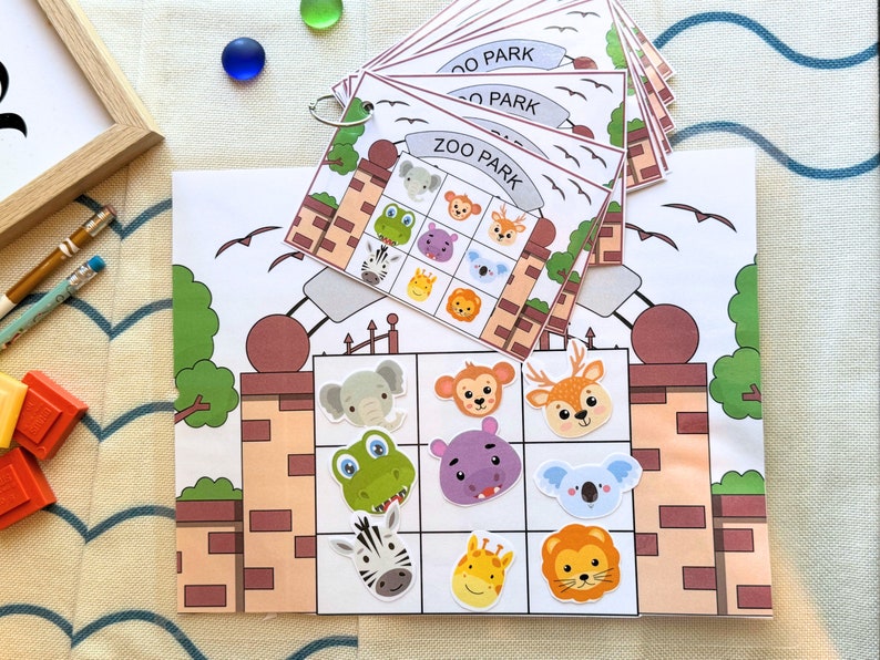 Toddler Busy Book Animal Pattern Activity, Printable Animal Matching ...