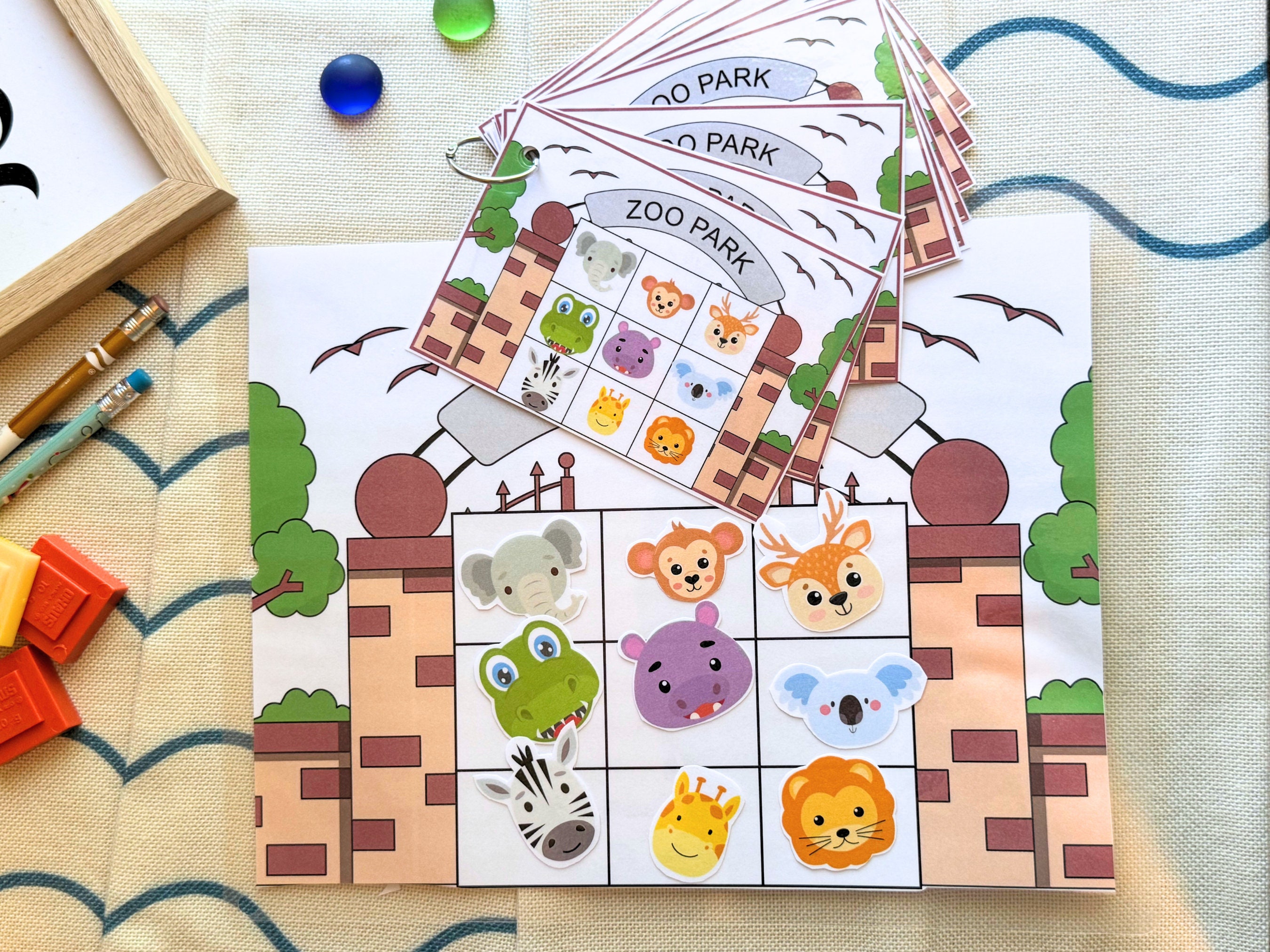 Toddler Busy Book Animal Pattern Activity, Printable Animal Matching ...