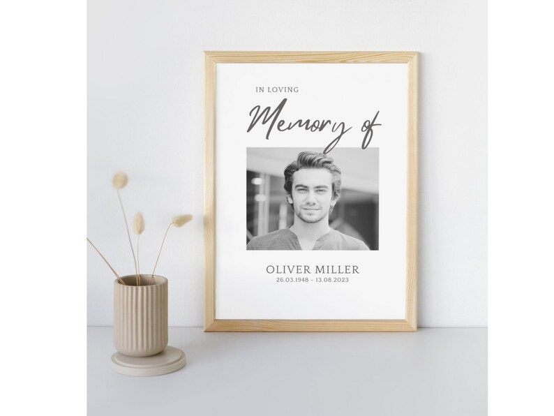 Editable Simple Funeral Memorial Sign Template, Funeral Welcome Poster ...