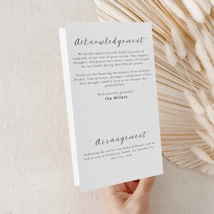 Funeral Program Template, Customizable Memorial Service Template ...