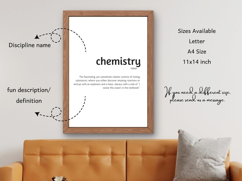 Printable Set of 8 Funny Minimalist Science Chemistry Biology Physics ...