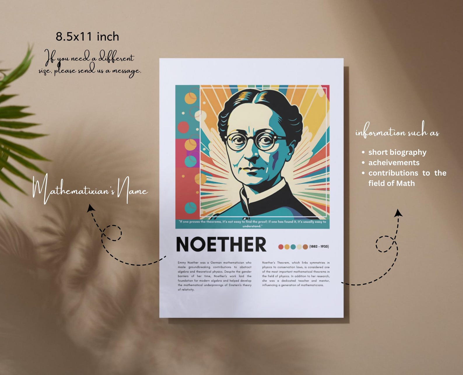 Set of 15 Printable Mathematicians Posters (set 2) for Math Classroom ...