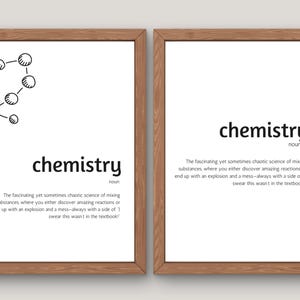 Printable Set of 8 Funny Minimalist Science Chemistry Biology Physics ...