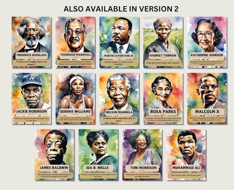 Set of 14 Famous Black People, Black History Month Bulletin Board ...