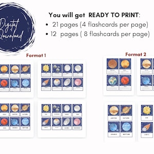Printable Solar System Flashcards, Planets Flashcards, Science ...