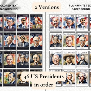 46 United States Presidents Printable Watercolor Poster - Available in ...