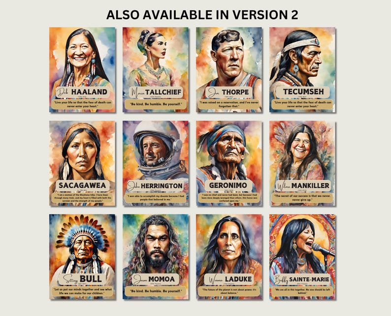 Famous Native Americans Printable Posters, National Native American ...
