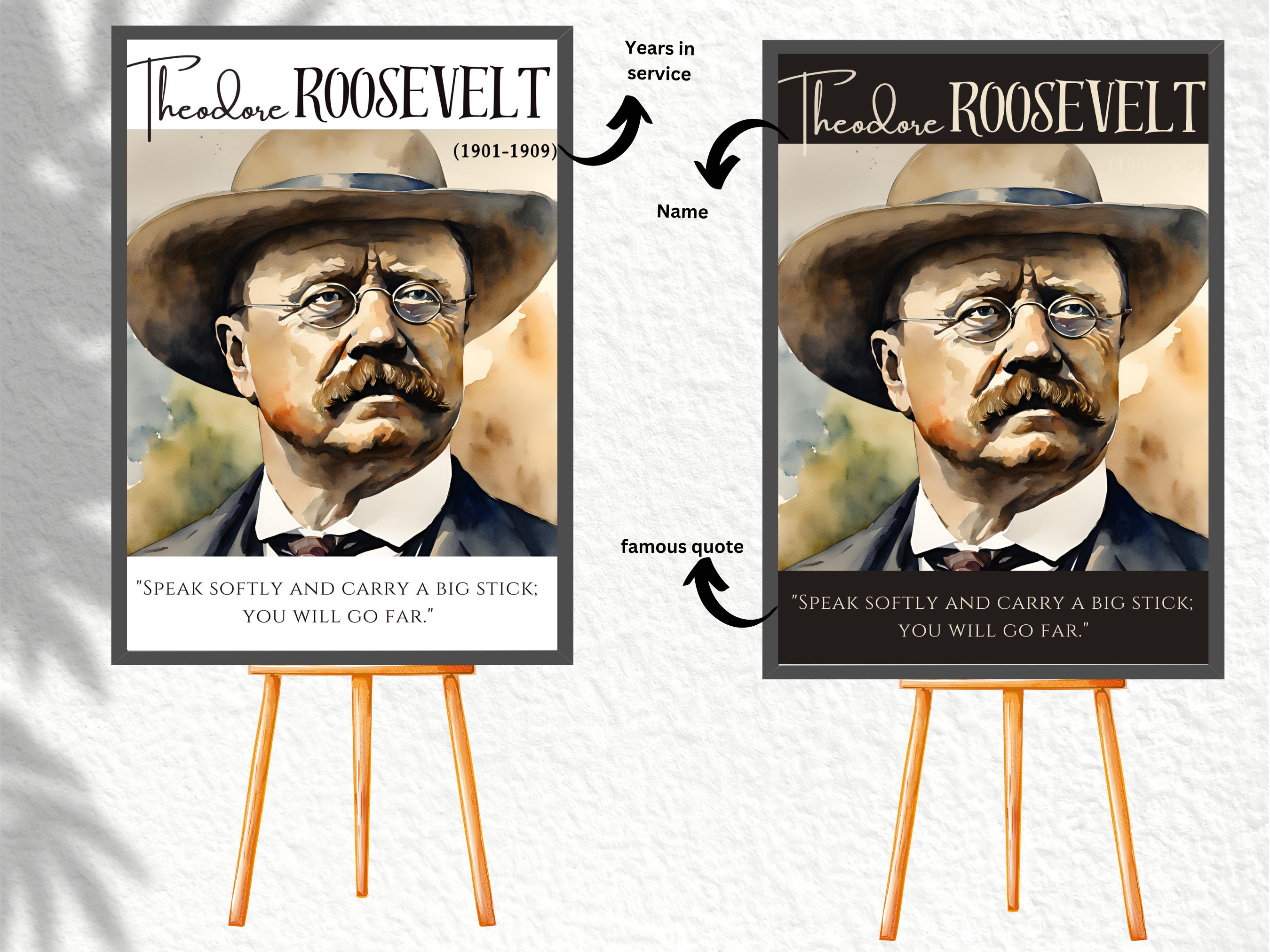 46 United States Presidents Printable Watercolor Poster - Available in ...