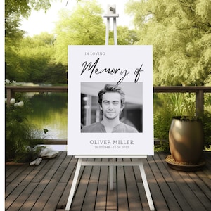 Editable Simple Funeral Memorial Sign Template, Funeral Welcome Poster ...