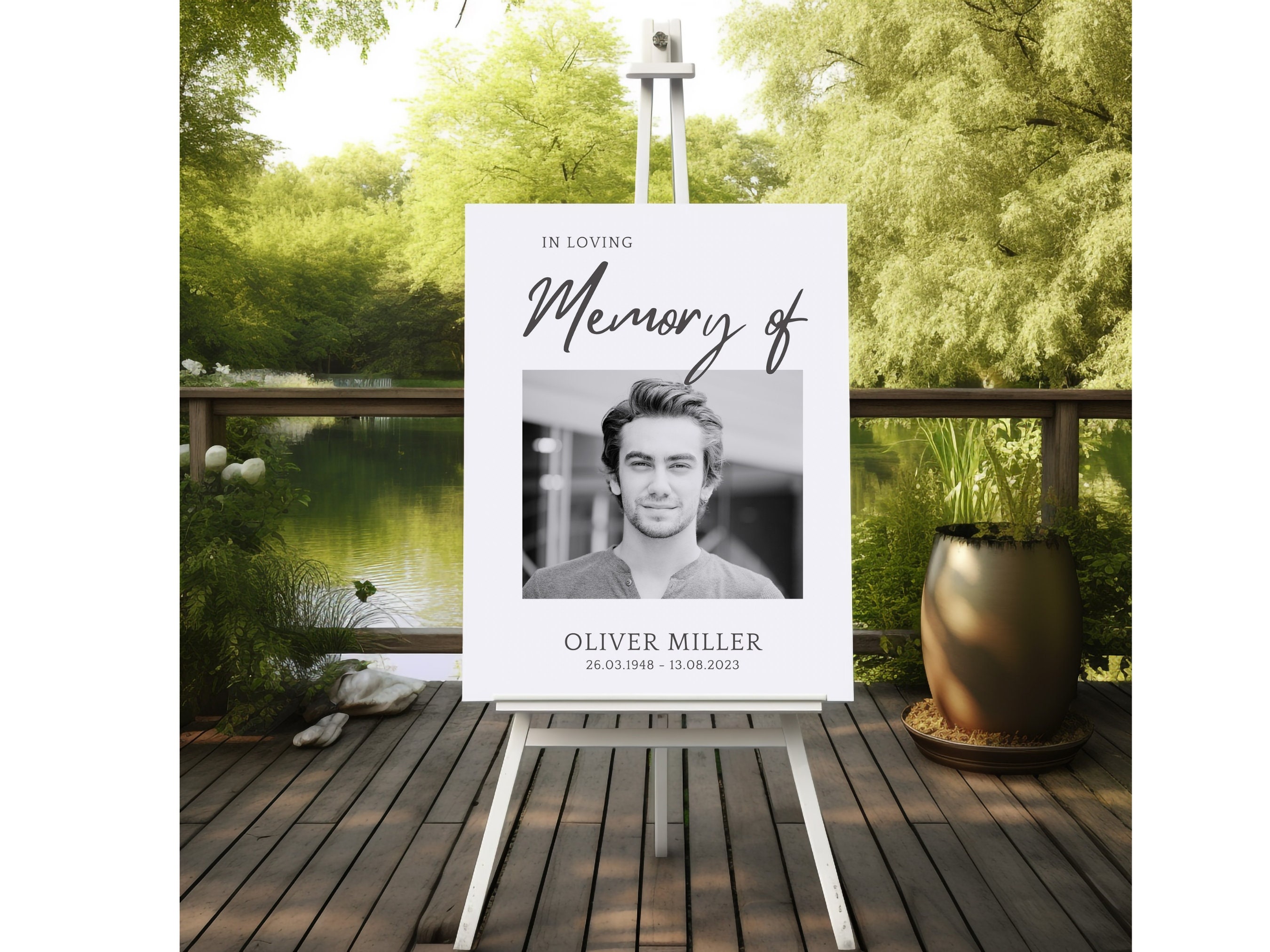 Editable Simple Funeral Memorial Sign Template, Funeral Welcome Poster ...