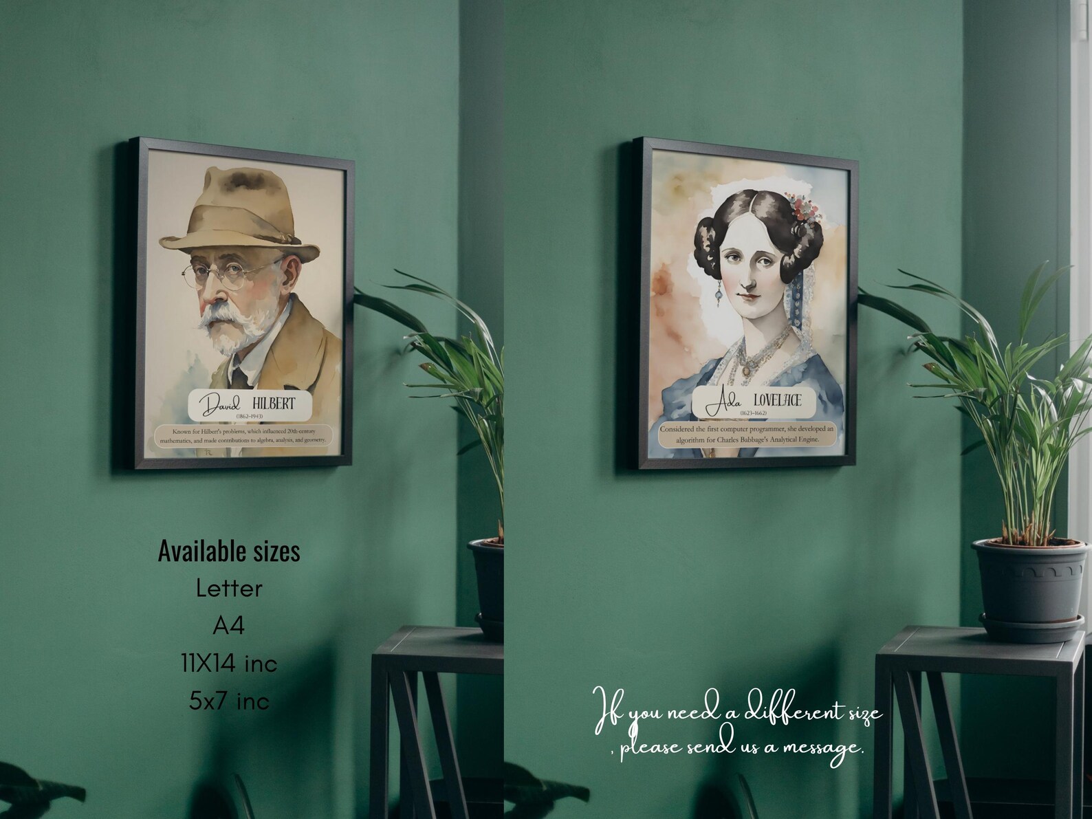 Printable Set of 15 Watercolor Theme Famous Mathematicians Posters Set ...