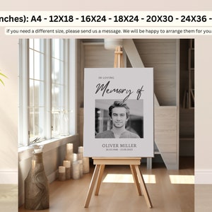 Editable Simple Funeral Memorial Sign Template, Funeral Welcome Poster ...