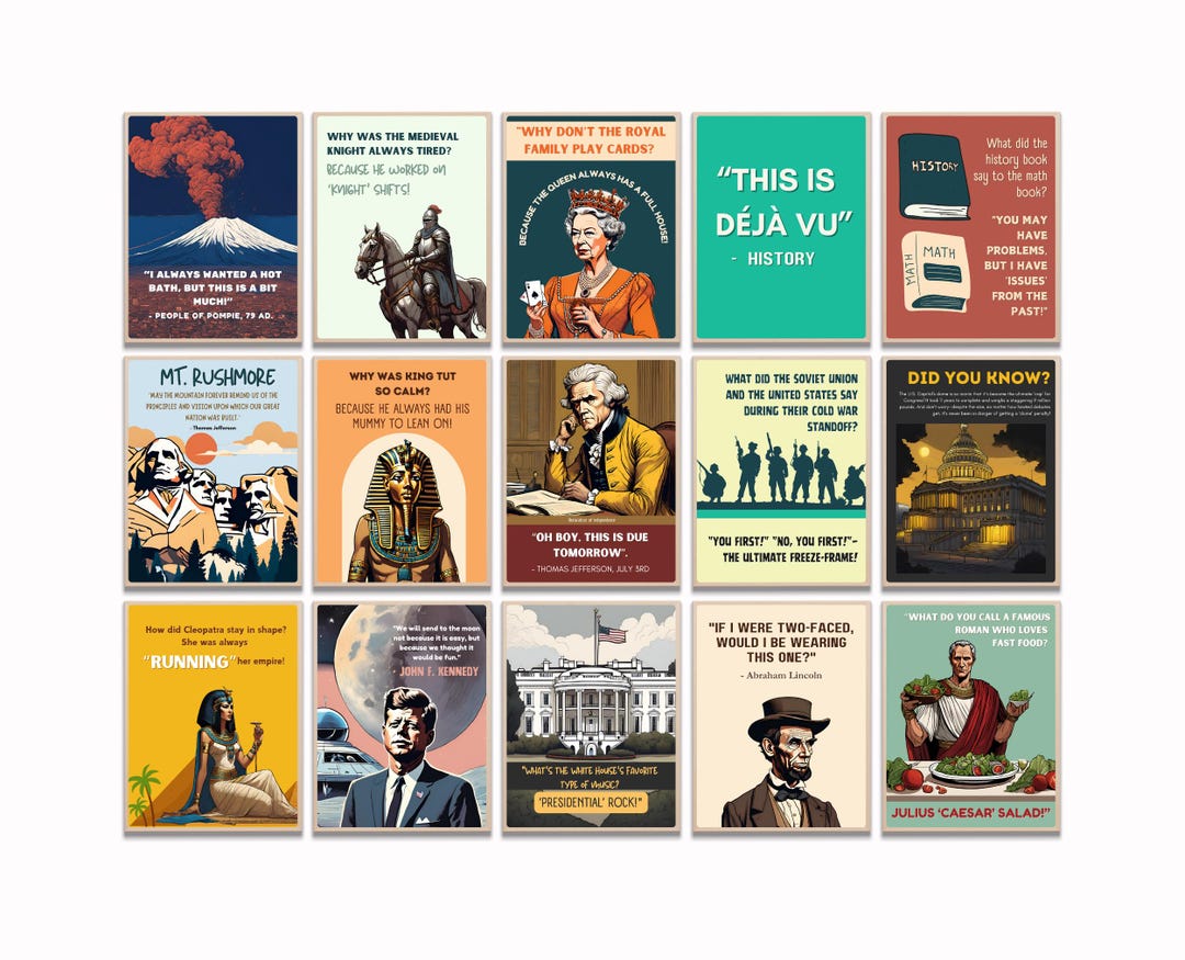 Set of 15 Printable History Posters With Hilarious Puns Perfect for ...