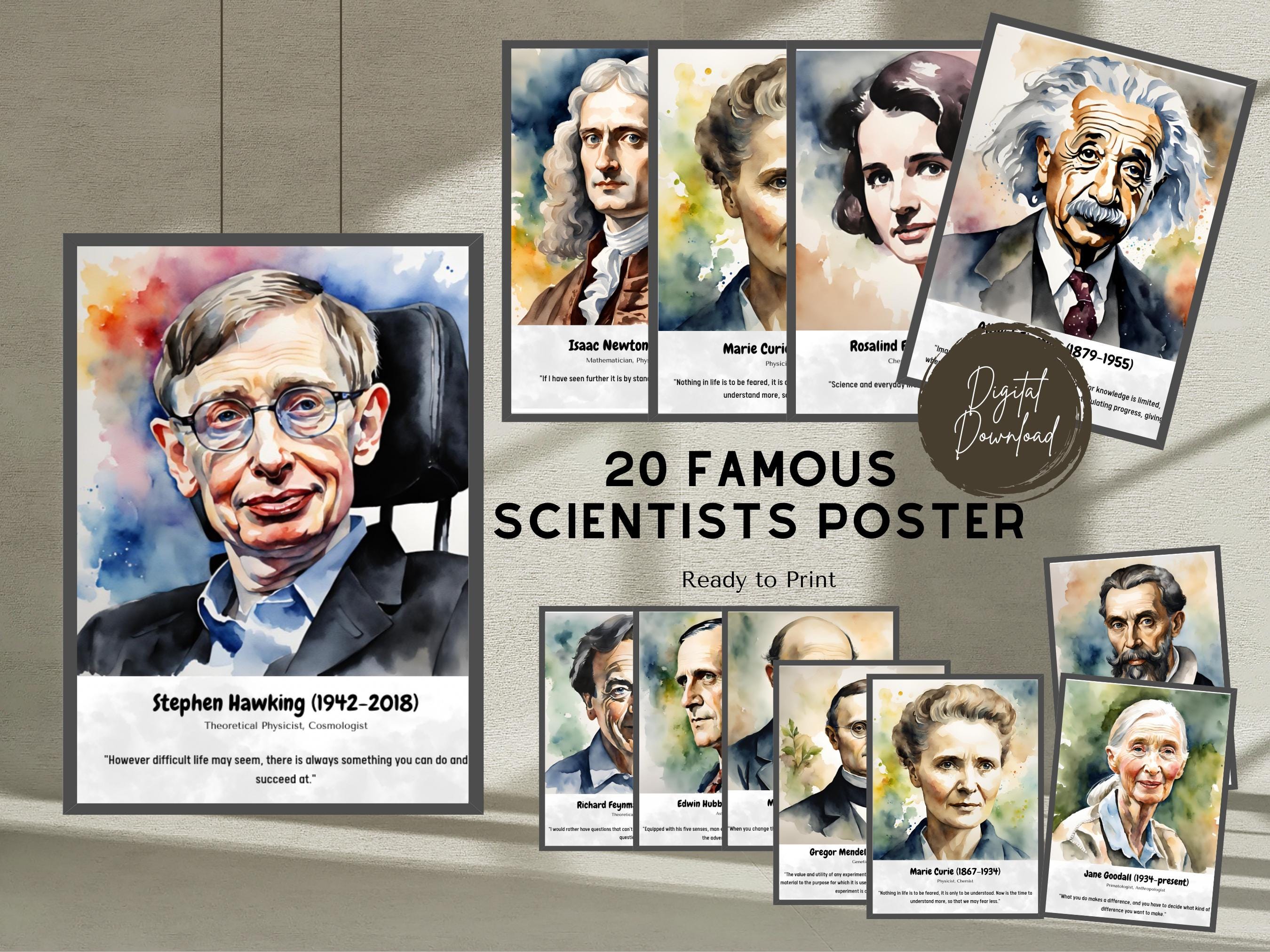 Printable Famous Scientists Poster, Classroom Decoration, Science Decor ...