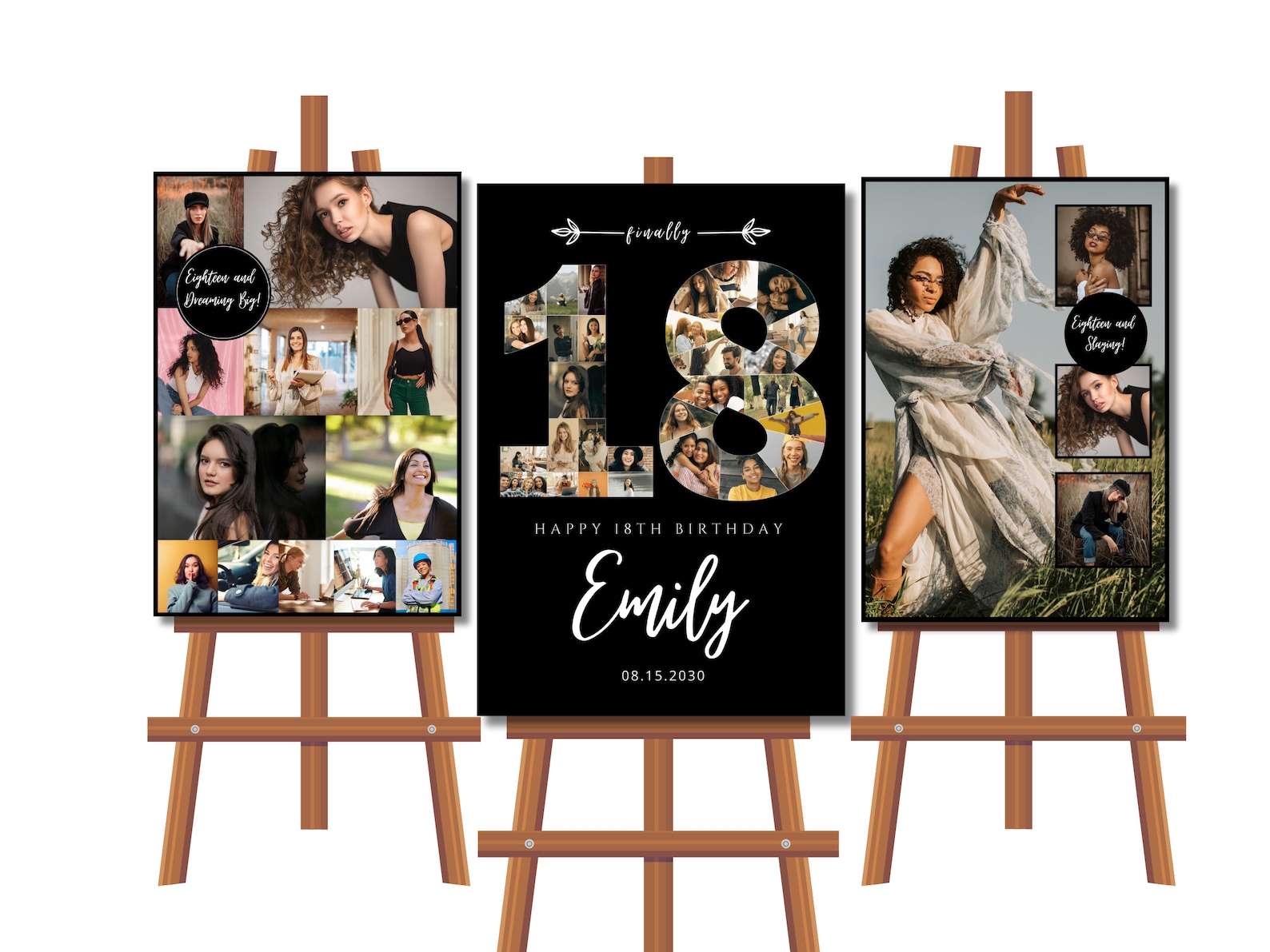 Customizable 18th Birthday Welcome Sign Photo Collage Canva Template ...