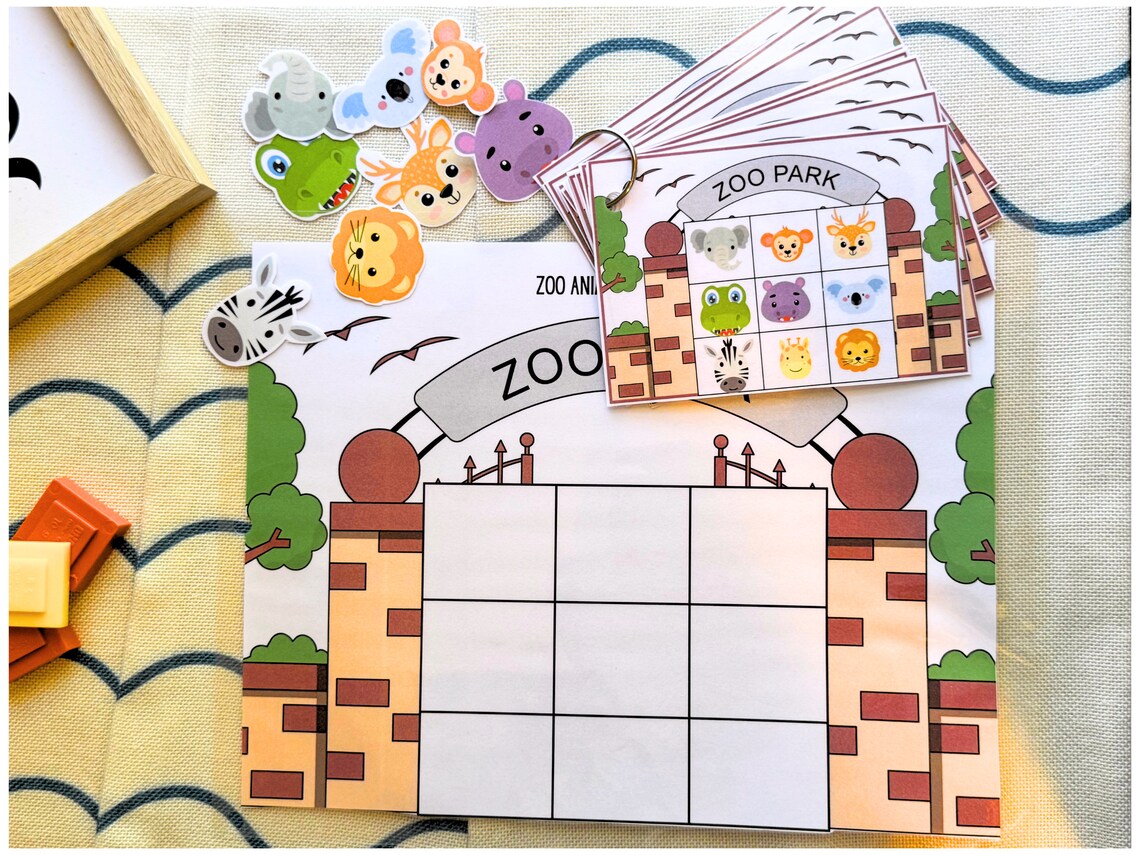 Toddler Busy Book Animal Pattern Activity, Printable Animal Matching ...