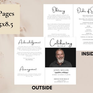 Editable Funeral Program Template, Simple Funeral Memorial Program ...