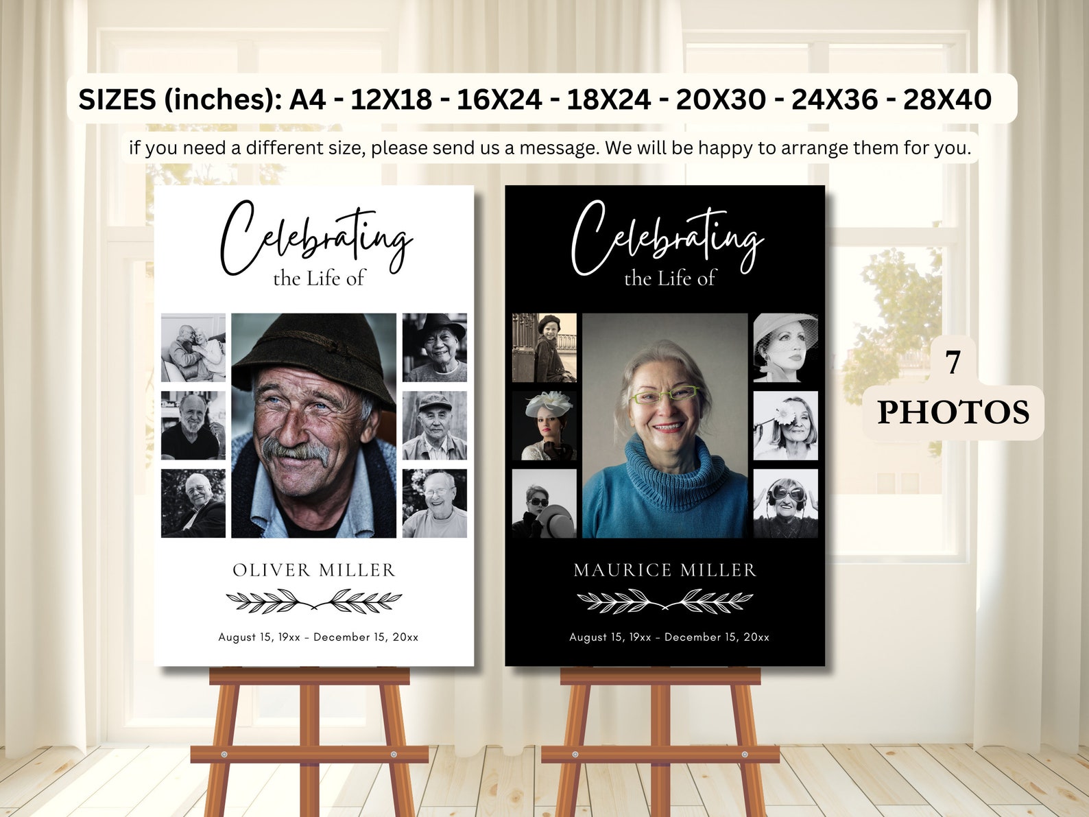 Funeral Photo Collage Sign Editable Template, Funeral Welcome Sign ...