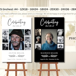 Funeral Photo Collage Sign Editable Template, Funeral Welcome Sign ...