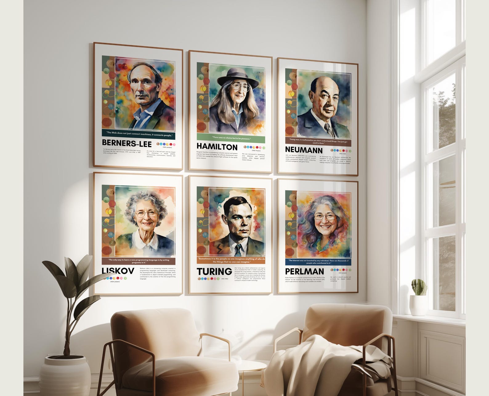 Set of 12 Famous Computer Scientists - Printable Posters for Classroom ...