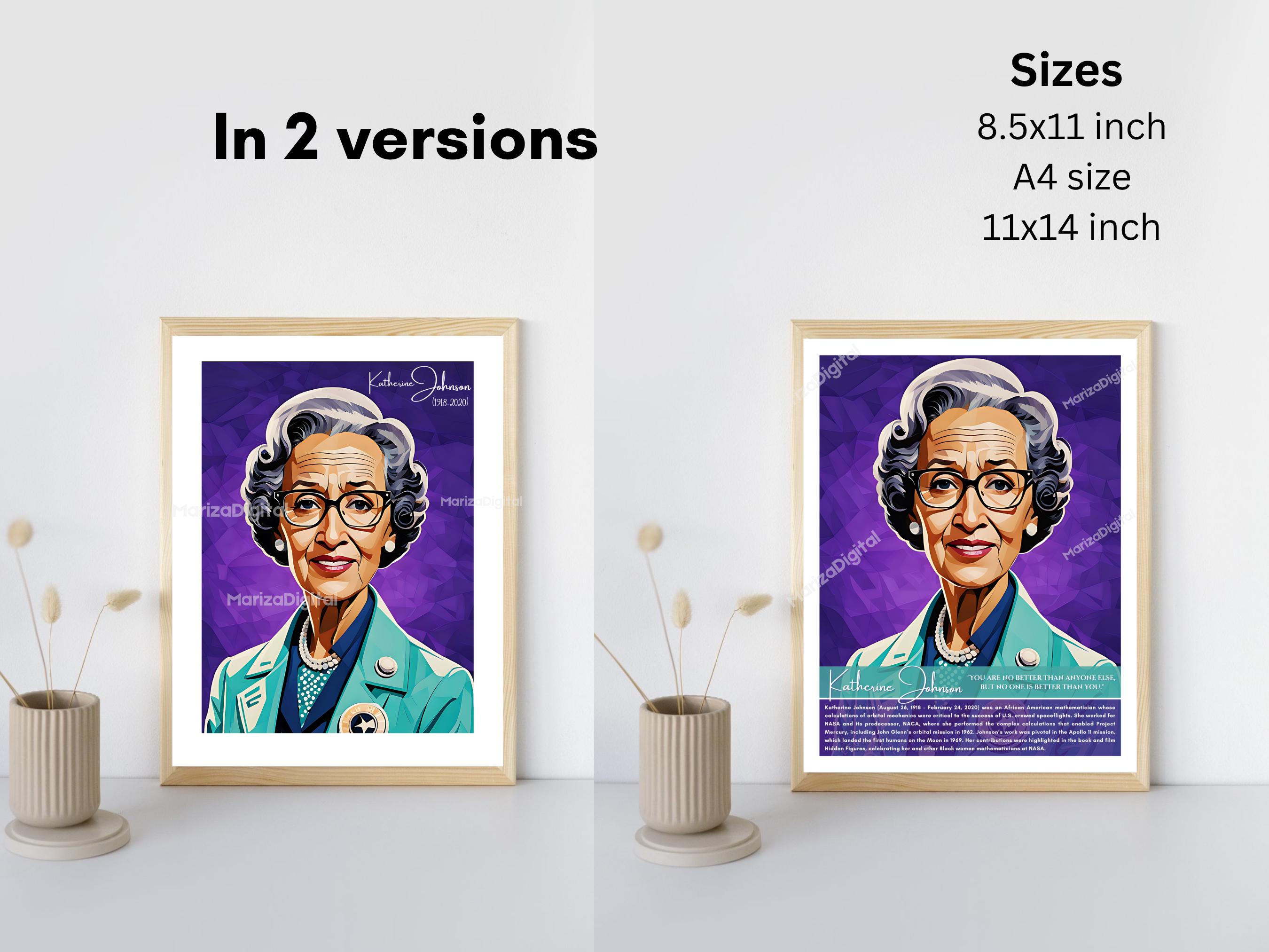 Katherine Johnson Printable Poster, Inspirational African American ...