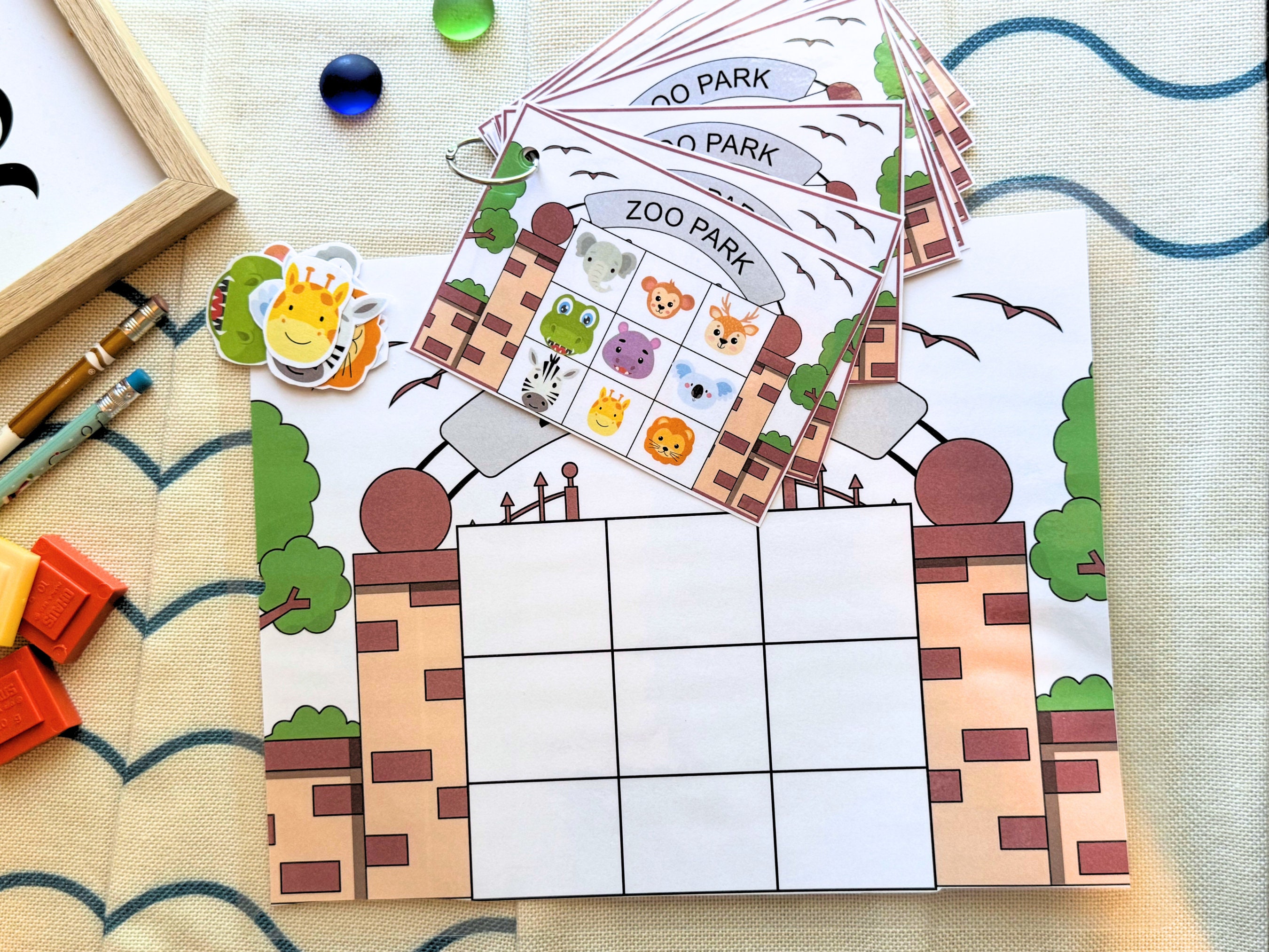 Toddler Busy Book Animal Pattern Activity, Printable Animal Matching ...