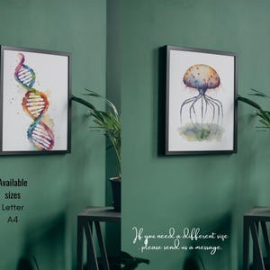 Set of 10 Printable Biology Medical Posters | Watercolor Theme ...