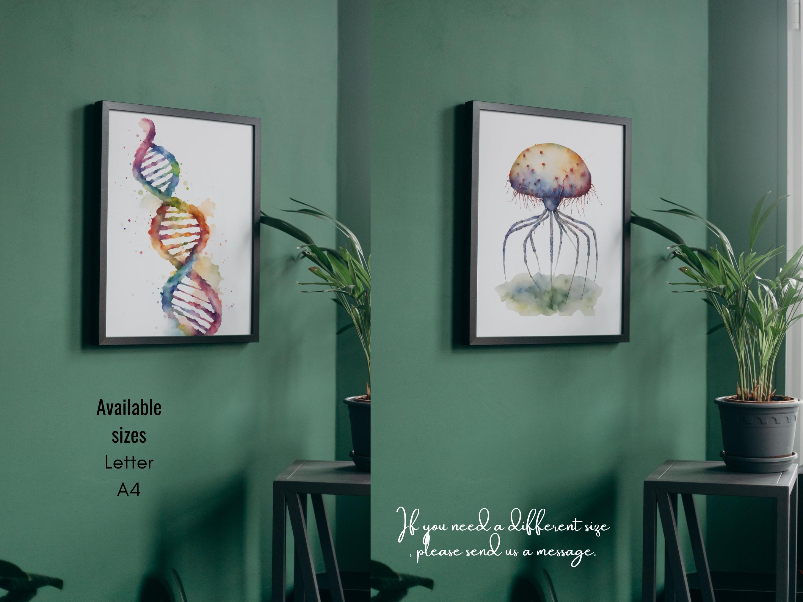 Set of 10 Printable Biology Medical Posters | Watercolor Theme ...