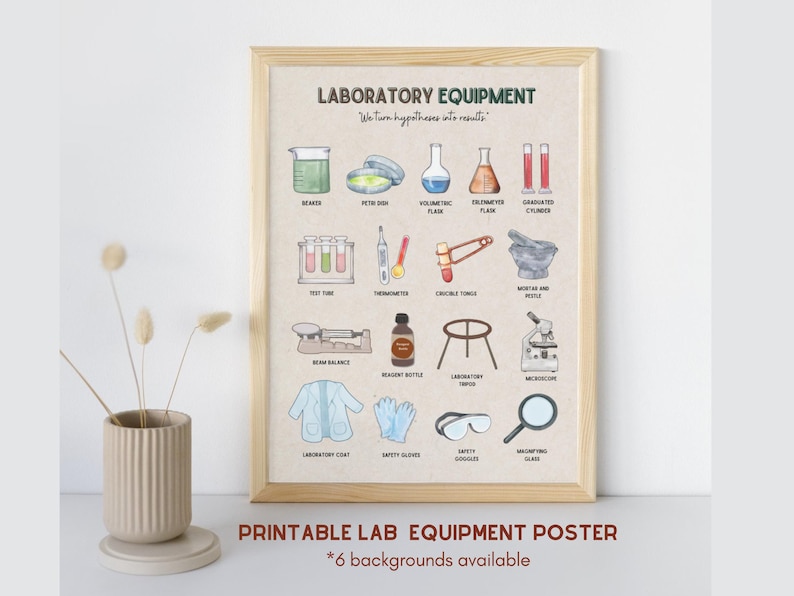 Printable Laboratory Equipment Poster | Educational Science Classroom ...