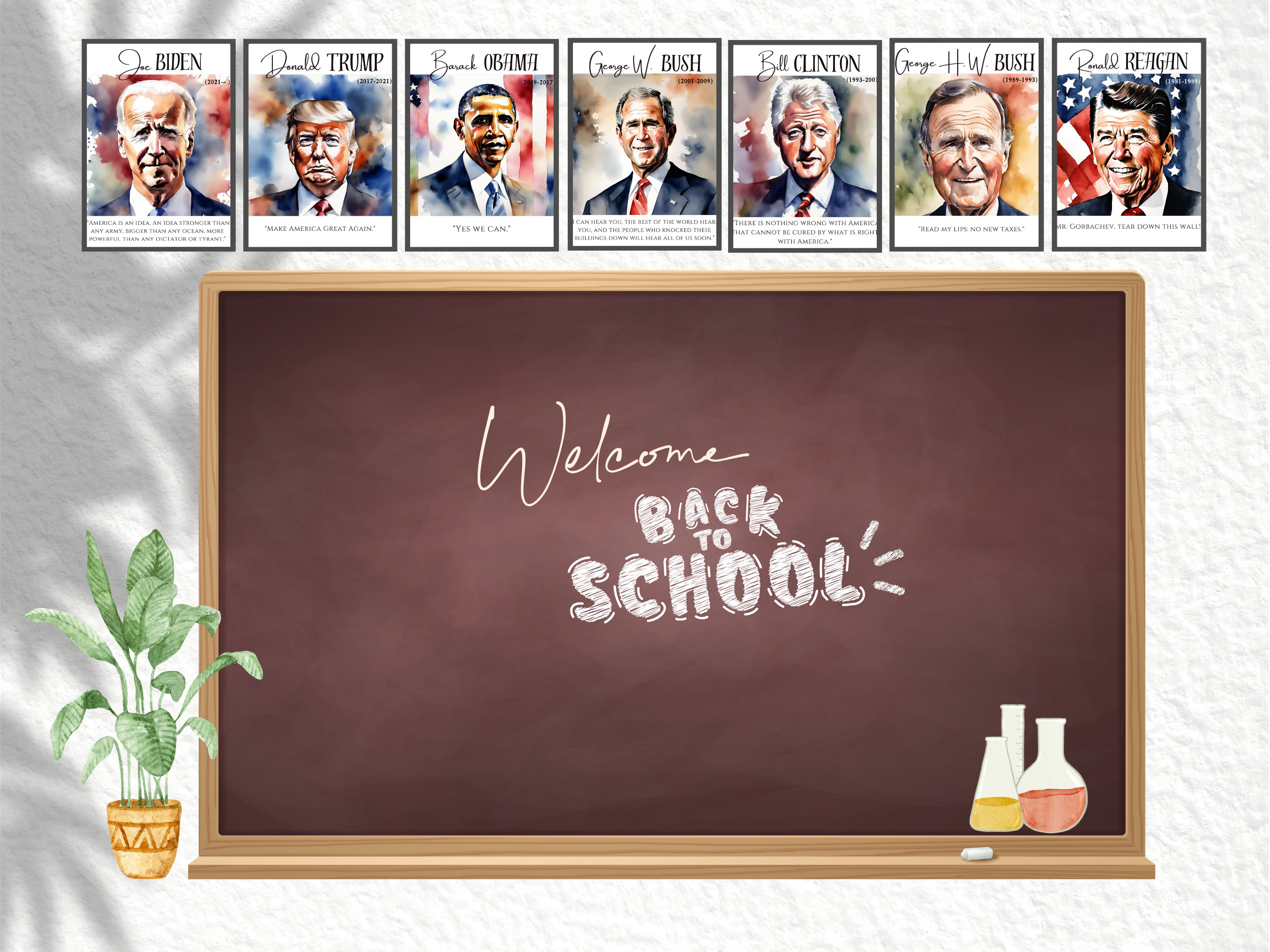 46 United States Presidents Printable Watercolor Poster - Available in ...