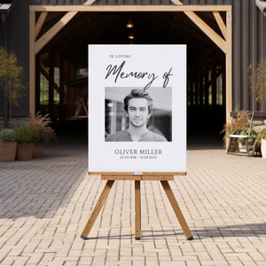 Editable Simple Funeral Memorial Sign Template, Funeral Welcome Poster ...