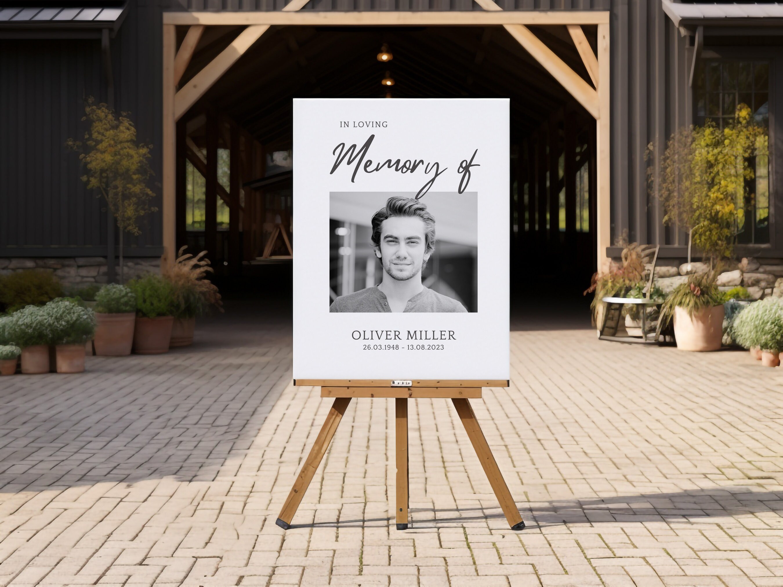 Editable Simple Funeral Memorial Sign Template, Funeral Welcome Poster ...